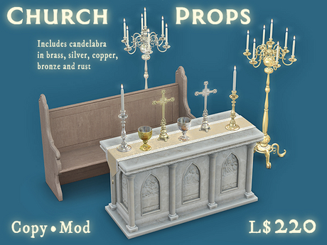 Second Life Marketplace Church Props